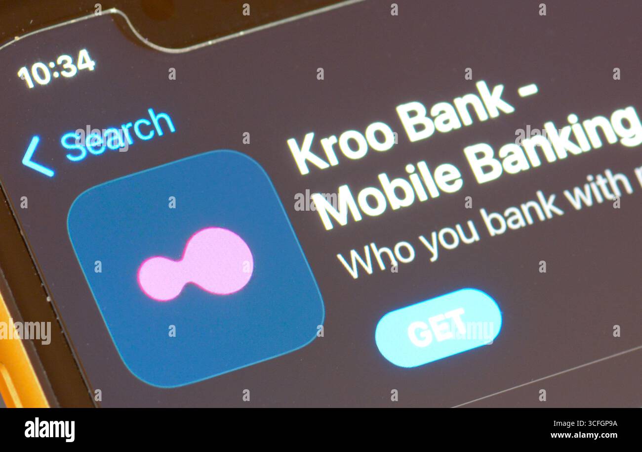 Kroo Bank - Mobile Banking app in the Apple App Store Stock Photo - Alamy
