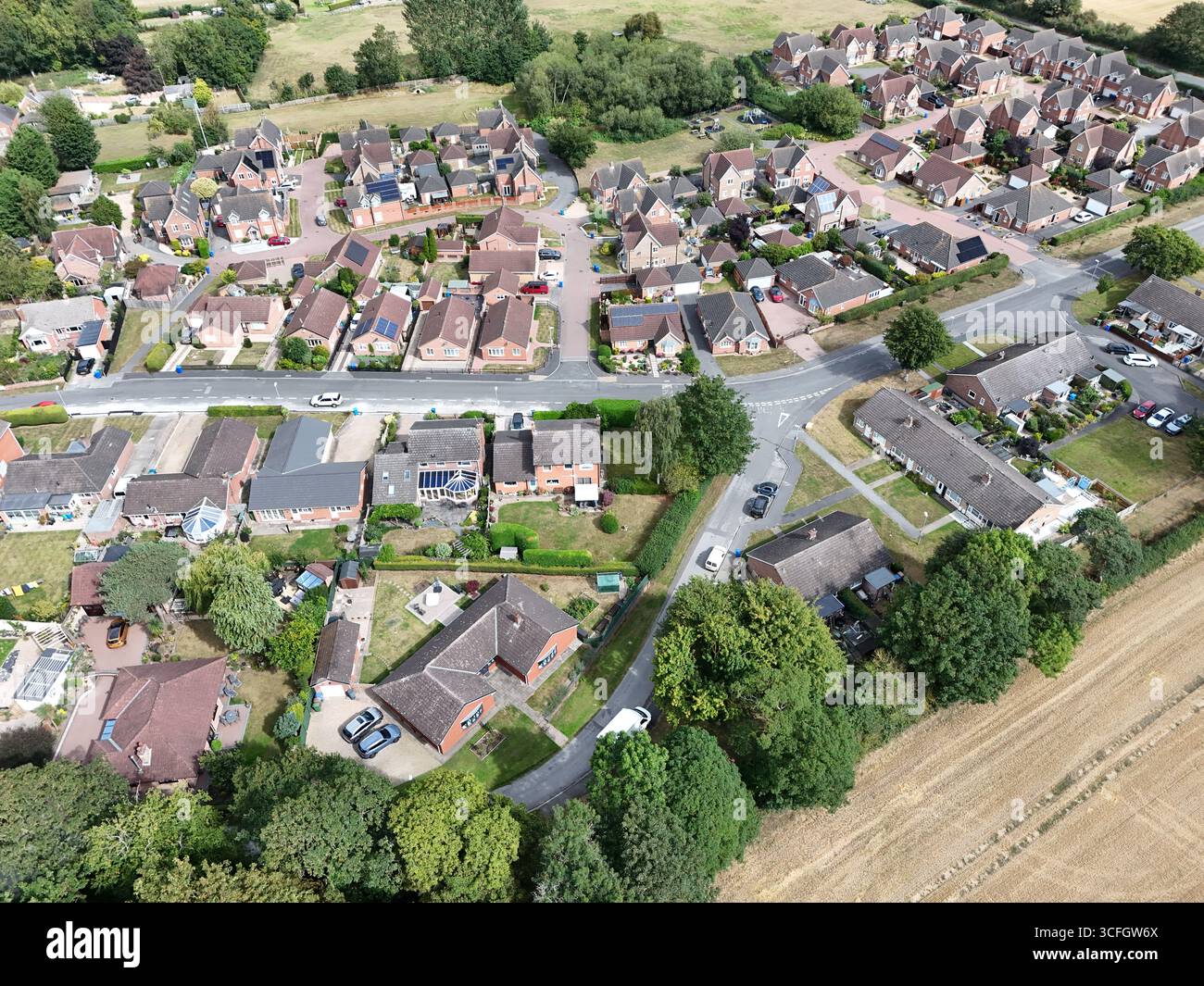 aerial view of Sigglesthorne Village, Ancient Parish, Hornsea, East ...