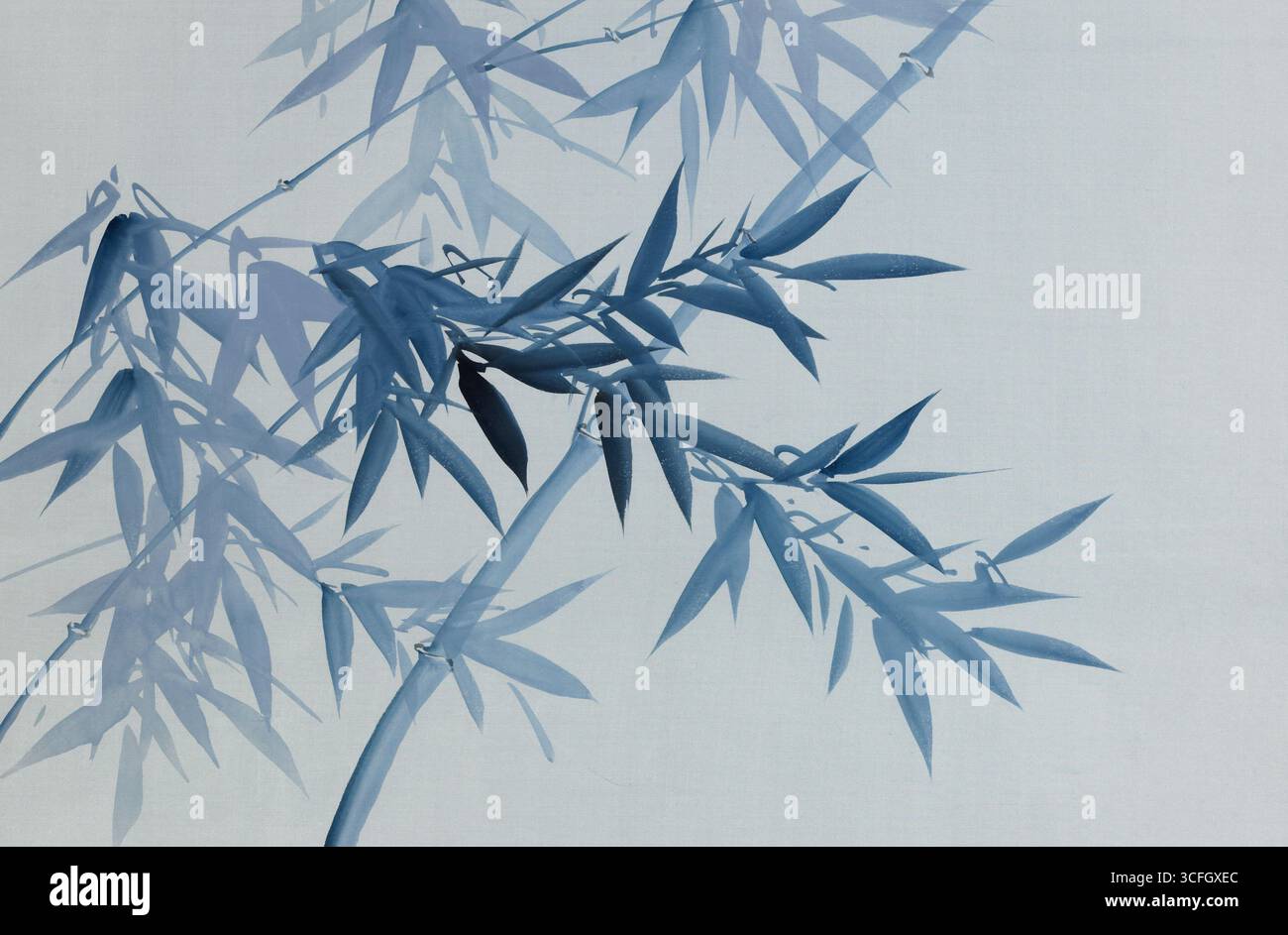 Bamboo bush in a traditional chinese wallpaper Stock Photo - Alamy