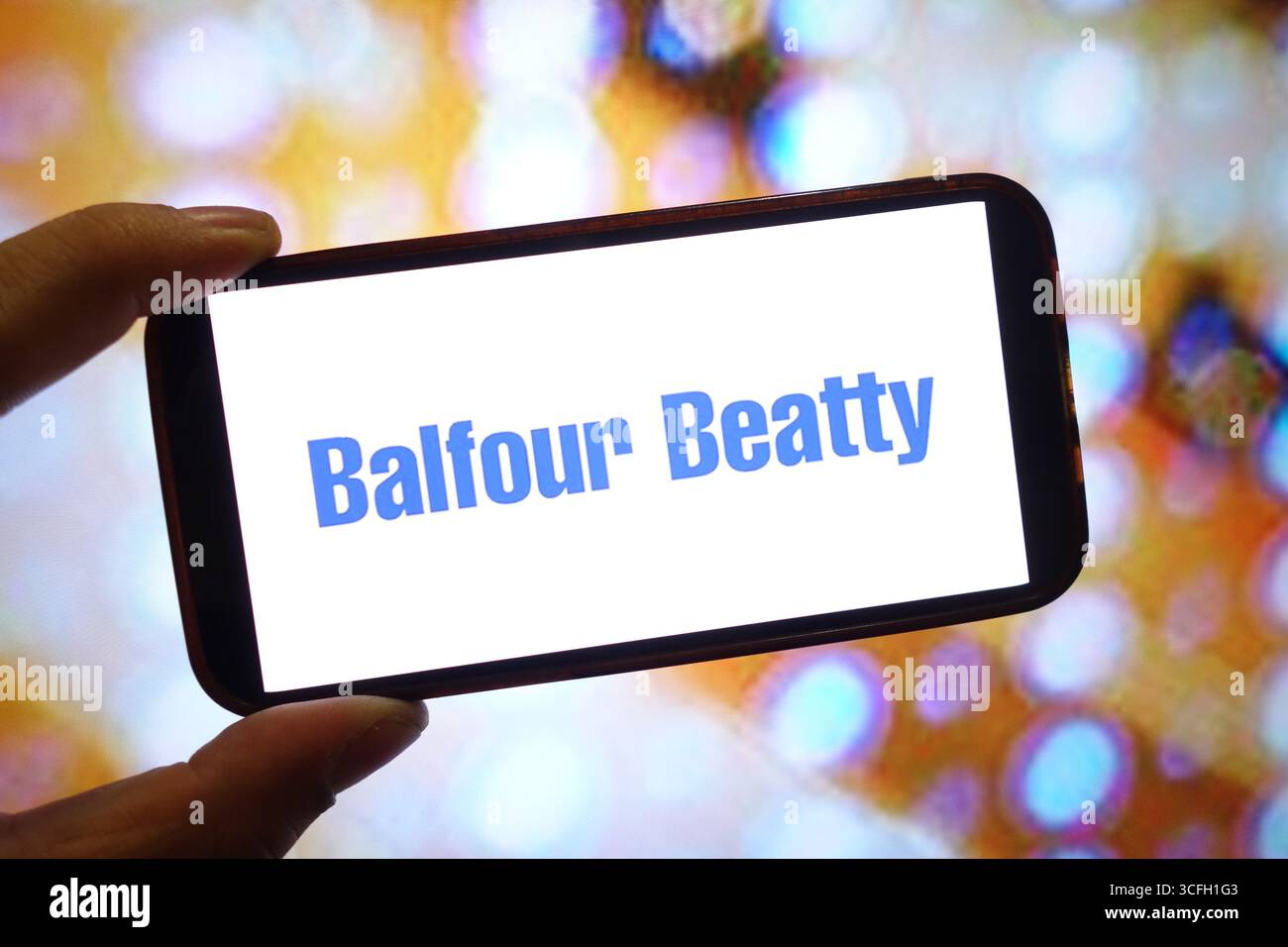 In this photo illustration, a Balfour Beatty company logo is seen ...