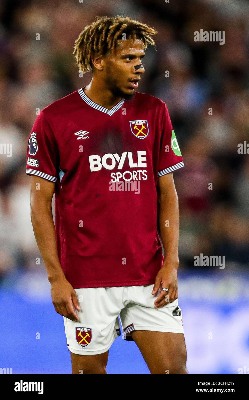 Jean-Clair Todibo of West Ham United looks on during the Premier League ...