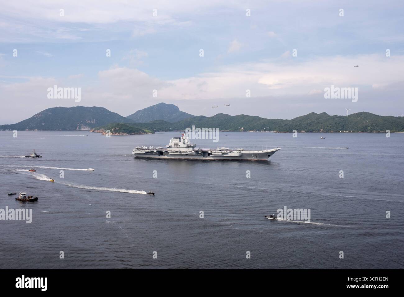 Hong Kong PLA Navy Port Visit Chinese Aircraft Carrier Shandong, a Type ...