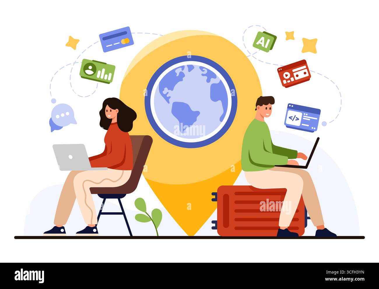 Remote workers connecting laptops hi-res stock photography and images ...