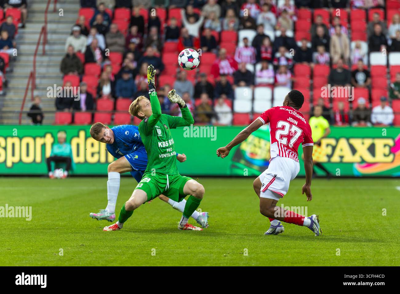 Aalborg, Denmark. August 22nd. 2025. Goalkeeper Anders Ravn (29) of ...