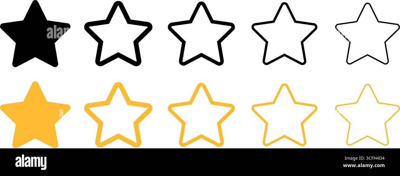 Five stars icon vector. Five stars customer product rating review flat ...