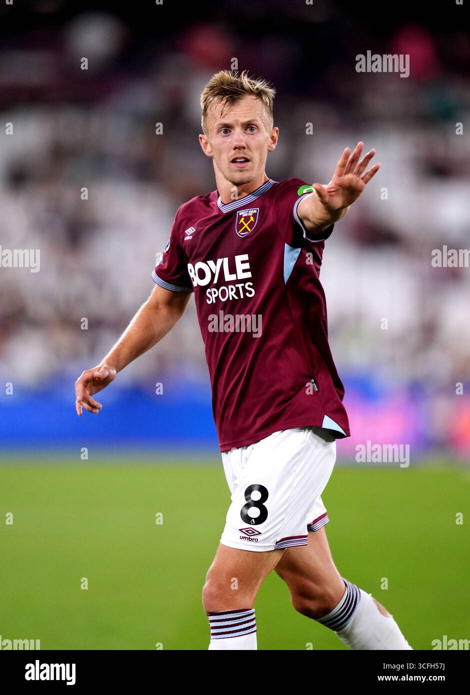 West Ham United's James Ward-Prowse during the Premier League match at London Stadium, London ...