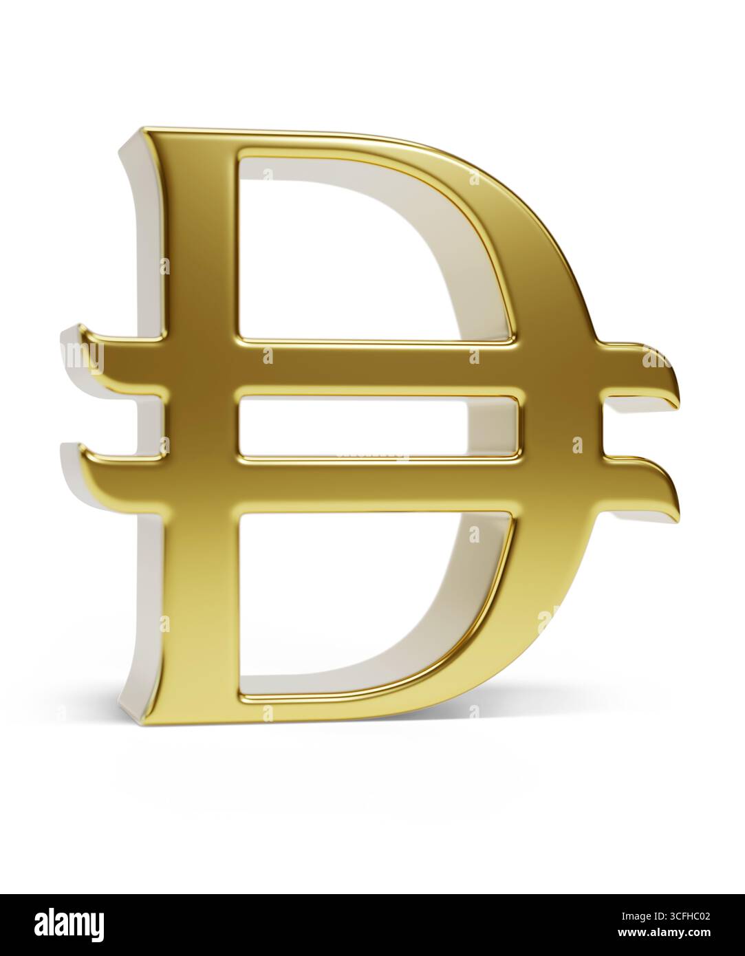 Golden Dirham symbol isolated on white background. 3D illustration ...