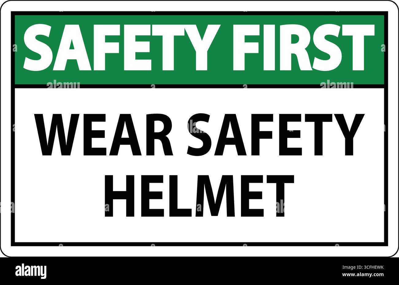 A clear safety sign promoting the importance of wearing a safety helmet ...