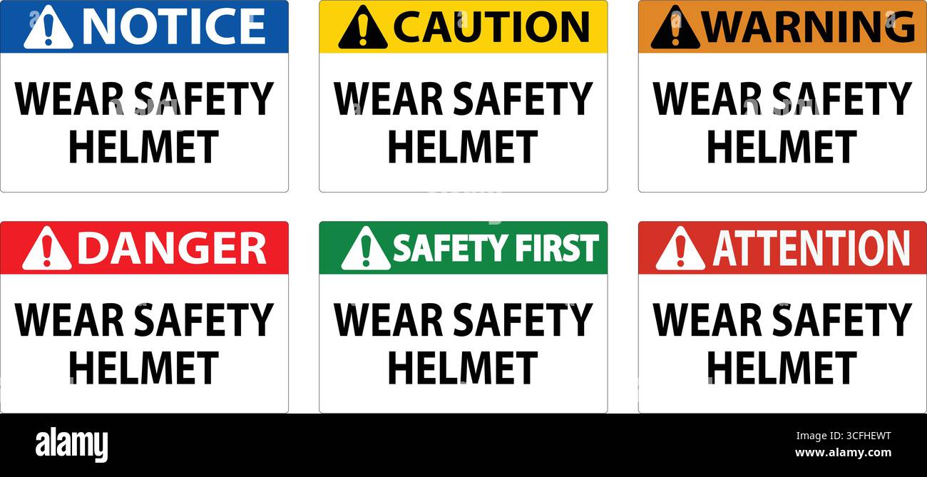 A collection of safety signs emphasizing the importance of wearing ...