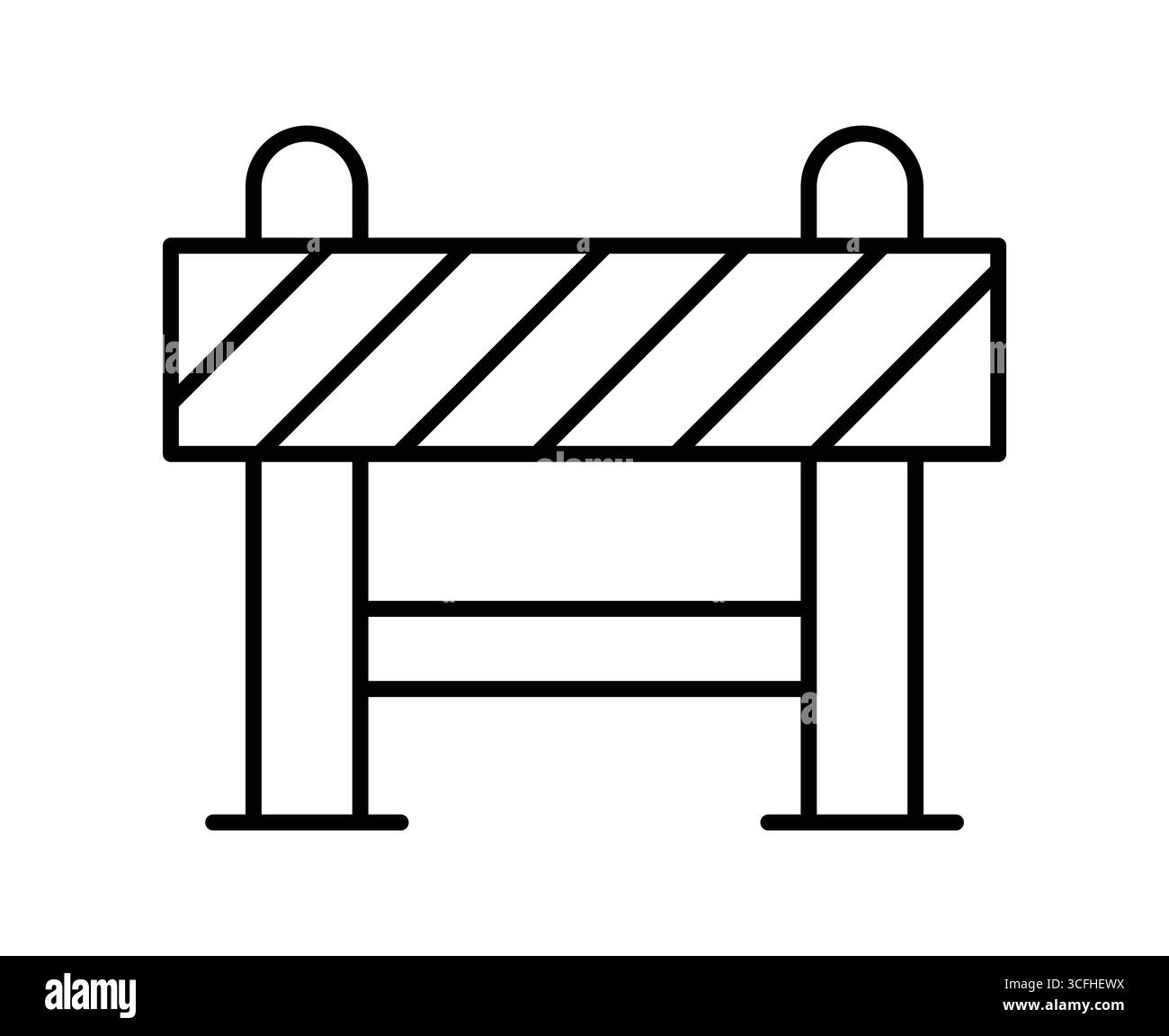 Simple line art of a construction barrier, representing safety during ...