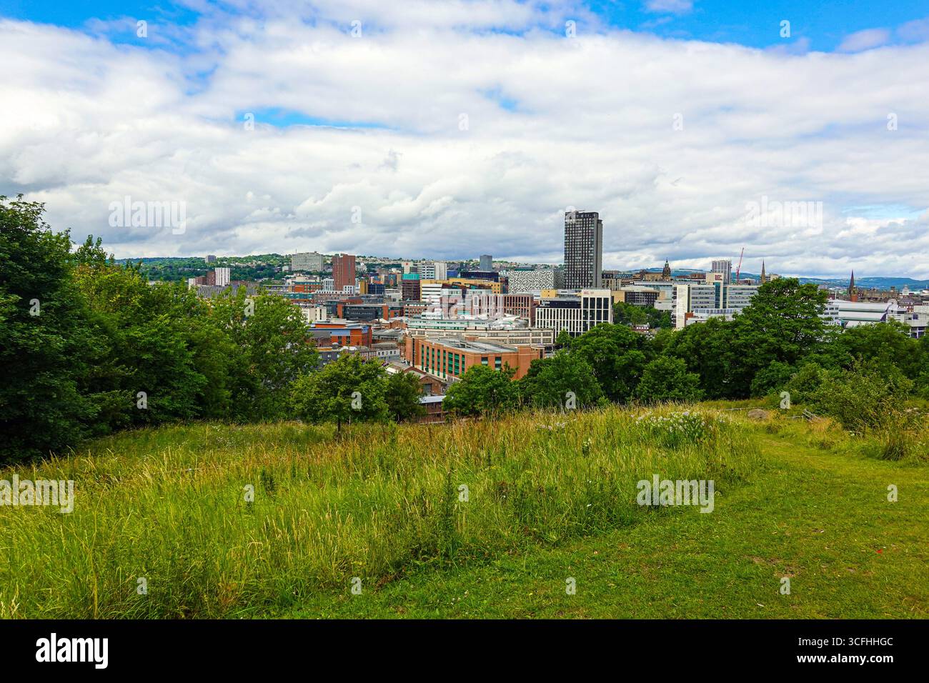 The city centre, Sheffield, seen from the Amphitheatre and Cholera ...