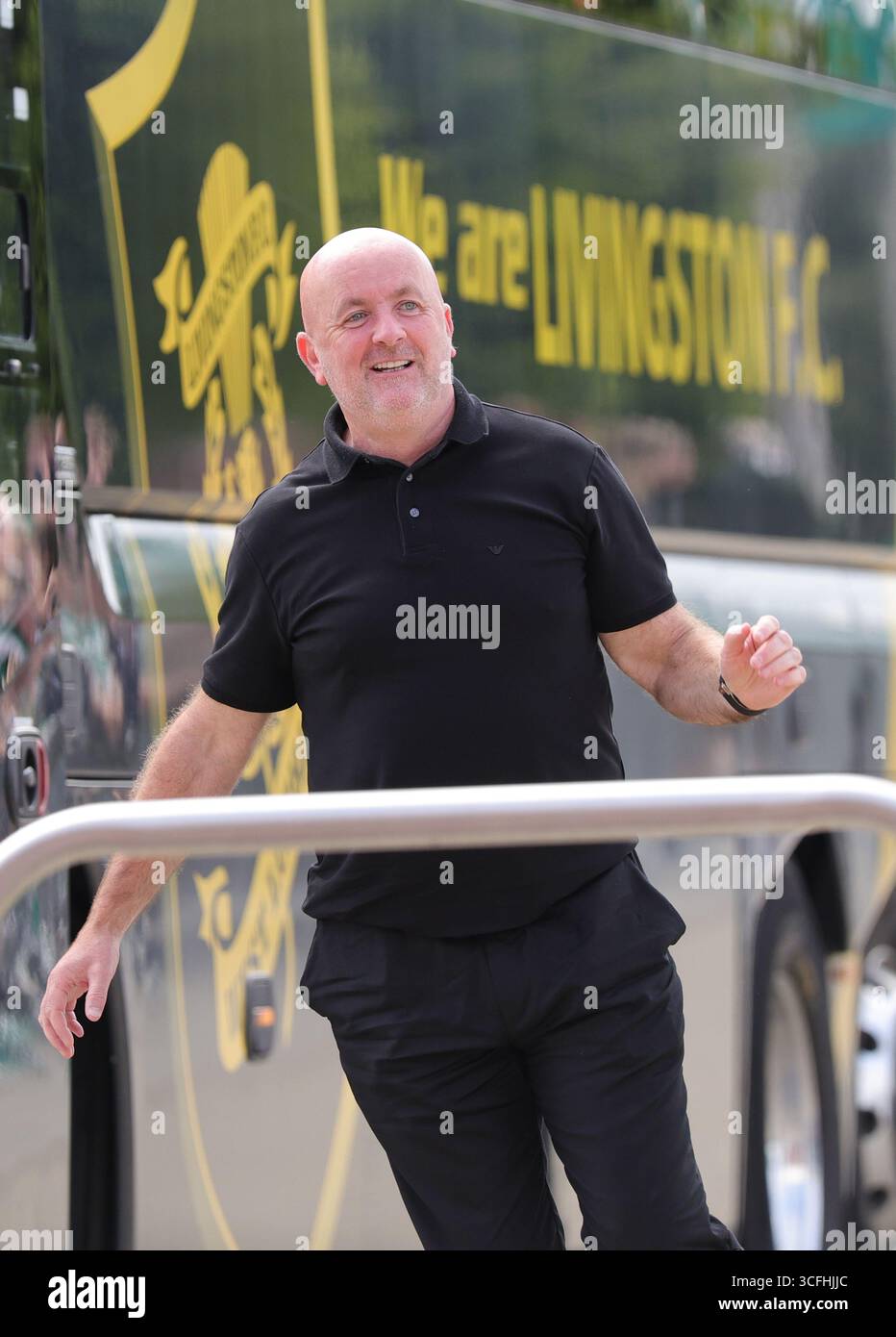 Livingston manager David Martindale arrives at the ground ahead of the ...