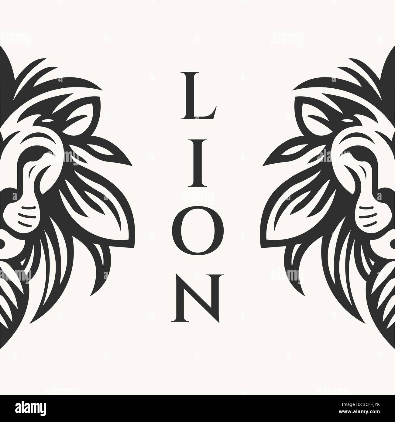 Abstract wild lion head graphic design isolated Stock Vector Image ...