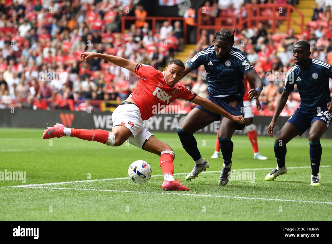 London, England. 23rd Aug 2025. Miles Leaburn shoots during the Sky Bet ...