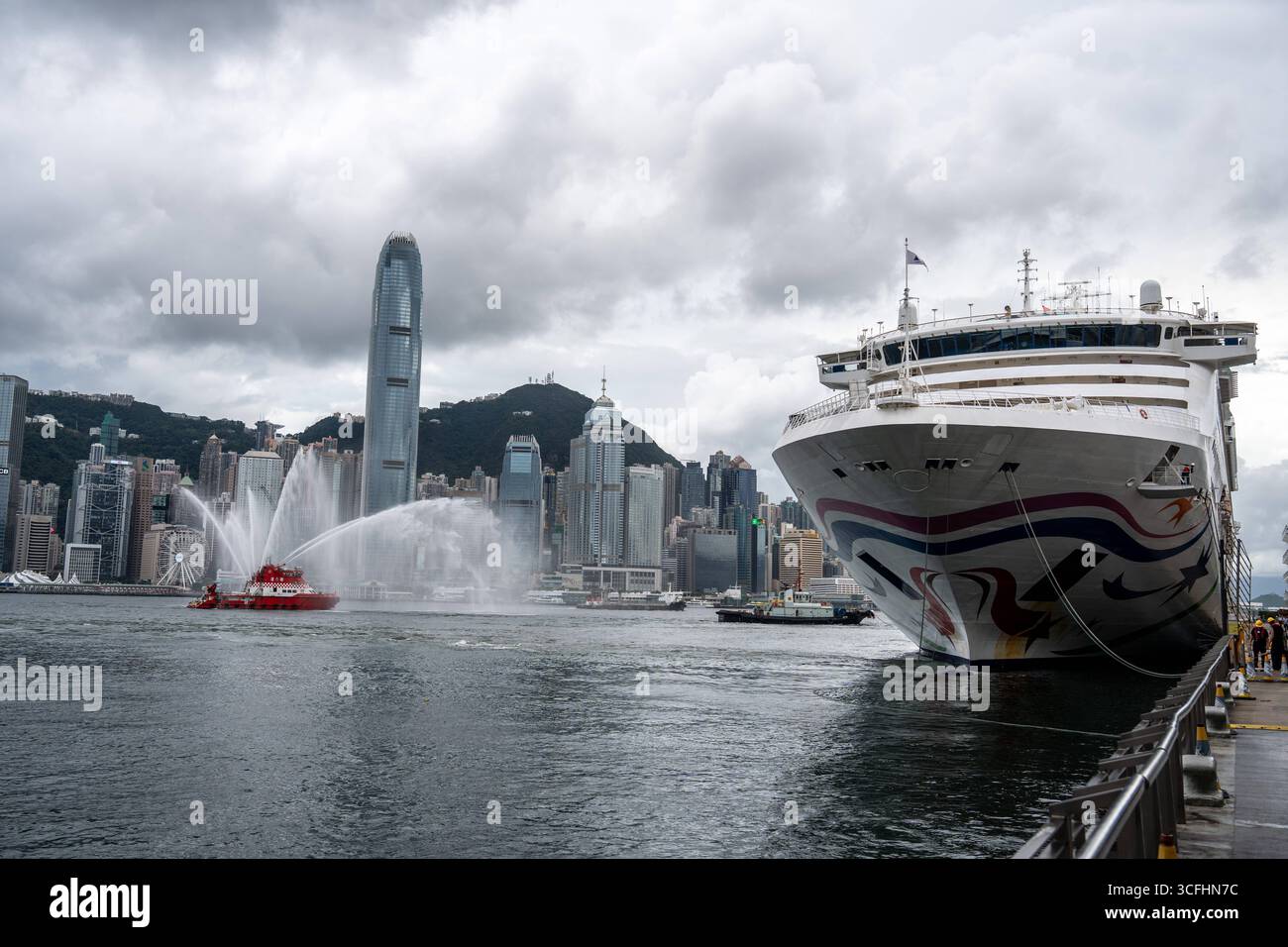 Hong Kong Cruise Ship Docking A general view showing the cruise ship ...
