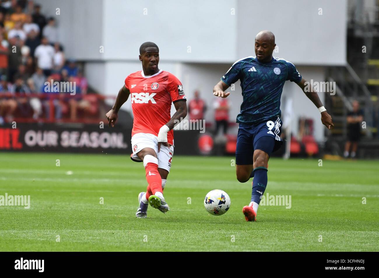 London, England. 23rd Aug 2025. Kayne Ramsay and Jordan Ayew during the Sky Bet EFL Championship ...