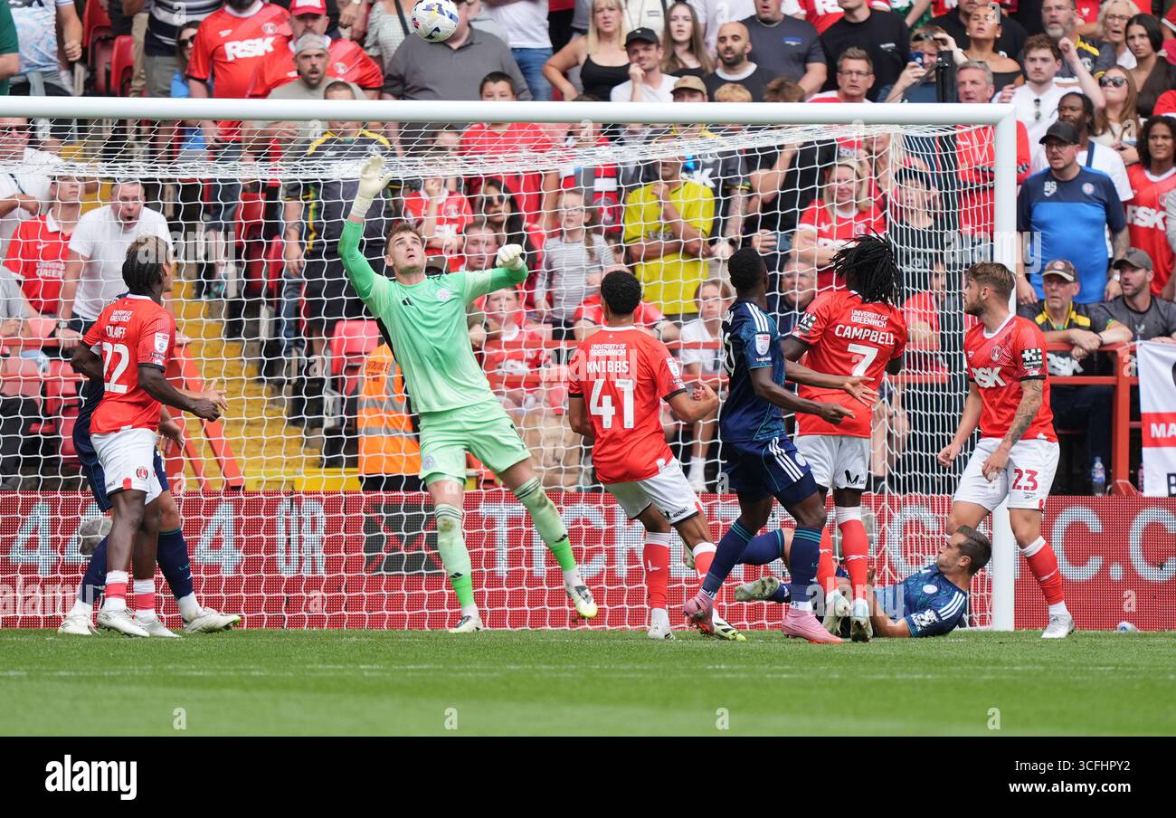 Charlton Athletic's Tyreece Campbell headers the ball on target during ...