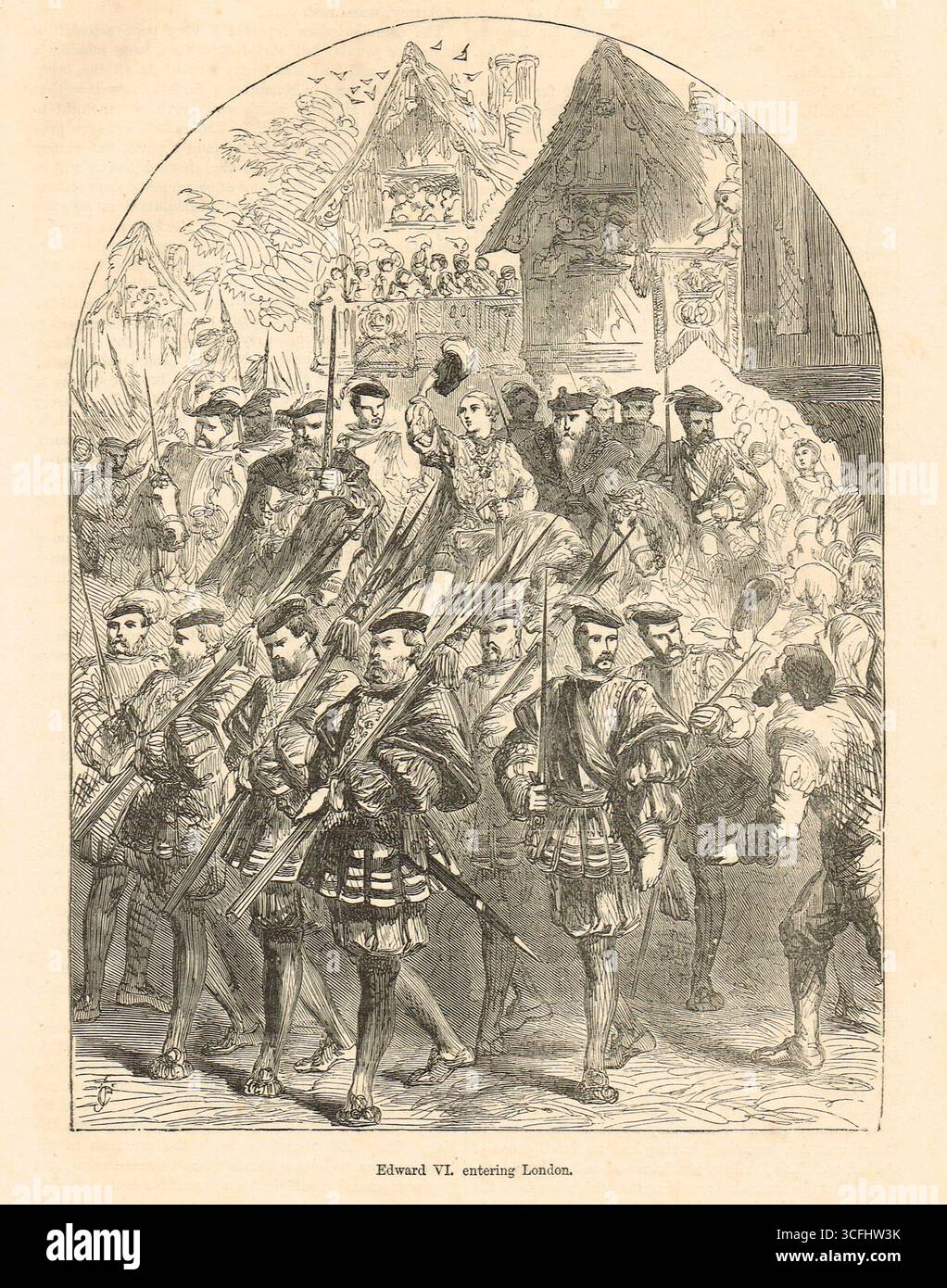 Edward VI entering London in 1547, King Edward VI of England, reigned ...