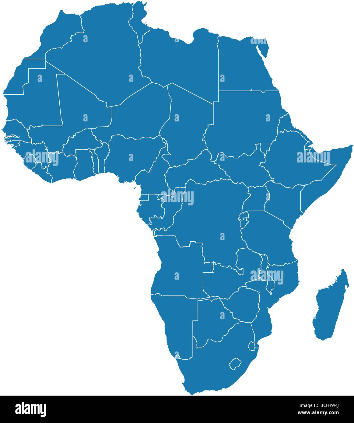 Editable vector file of the continent of Africa with included countries ...