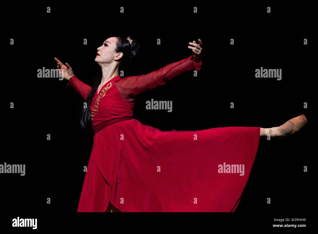 Xuan Cheng as Zhu Yingtai performs during dress rehearsal for Hong Kong ...