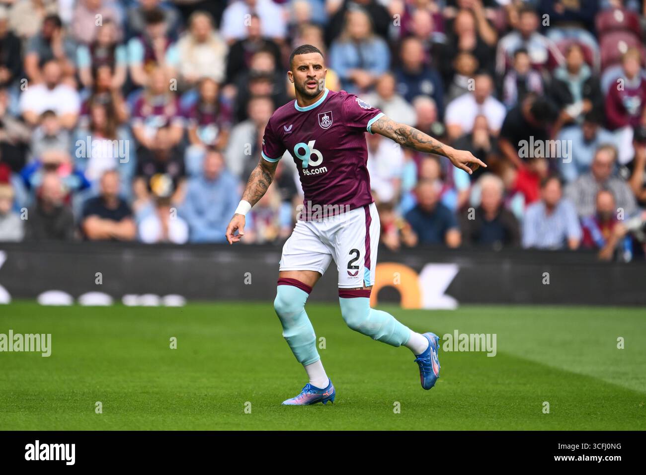 Burnley, England, 23rd August 2025. Kyle Walker of Burnley gives his ...
