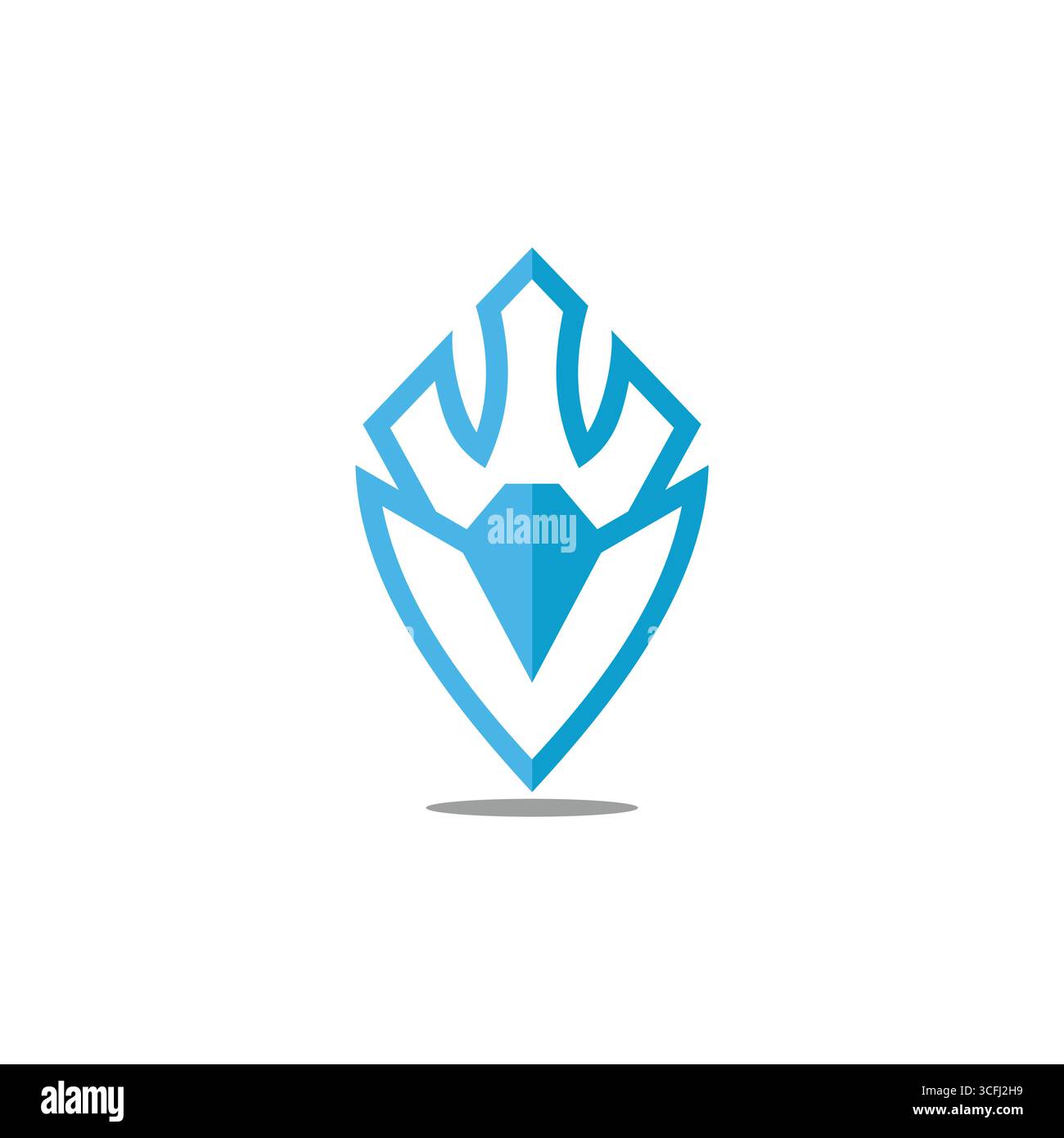 diamond shield emblem shadow symbol logo vector Stock Vector Image ...