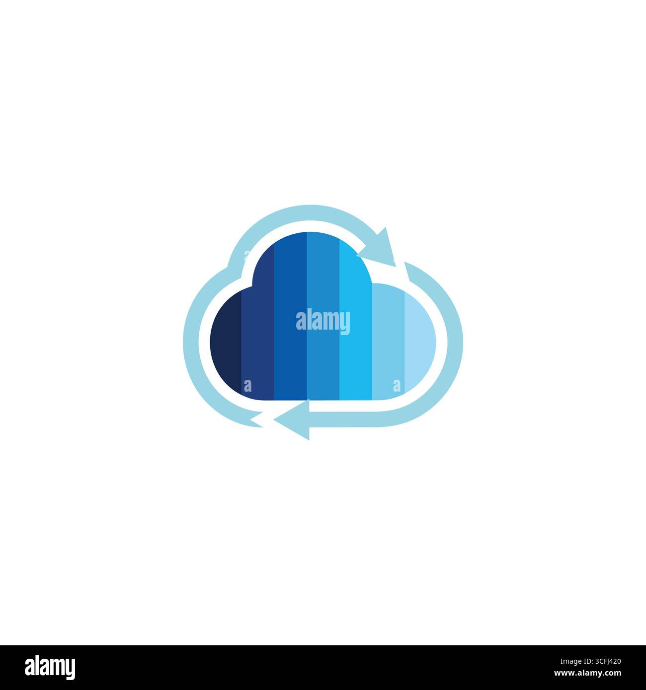 cloud storage gradient rotate refresh arrows symbol vector Stock Vector ...