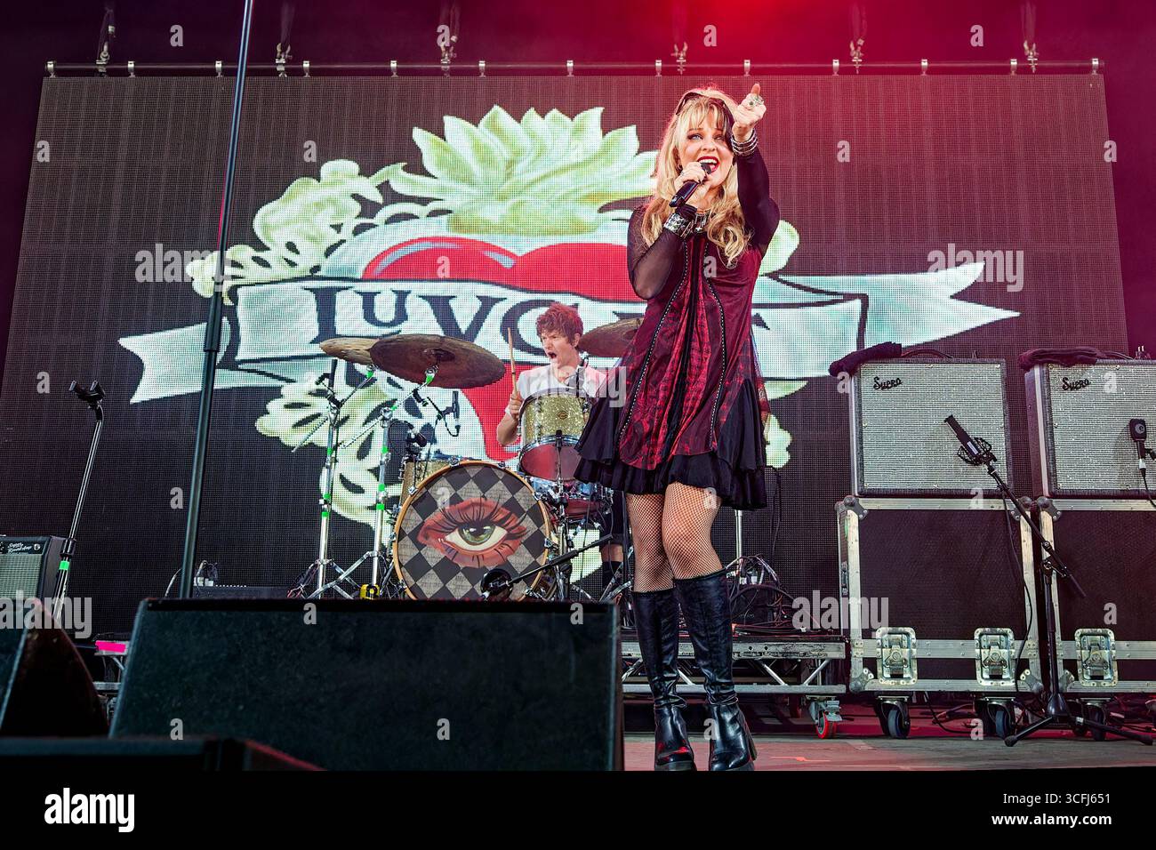 August 22, 2025, Leeds: Luvcat (AKA Sophie Morgan) and her band ...