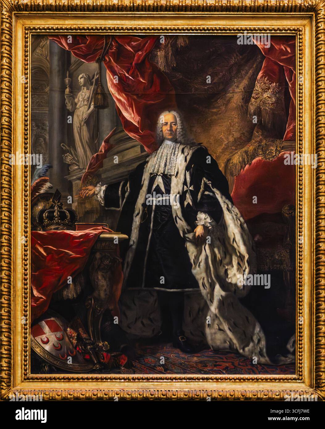 Oil painting by Emmanuel Pinto de Fonseca, 68th Grand Master of the Order of Malta, St John's Co ...