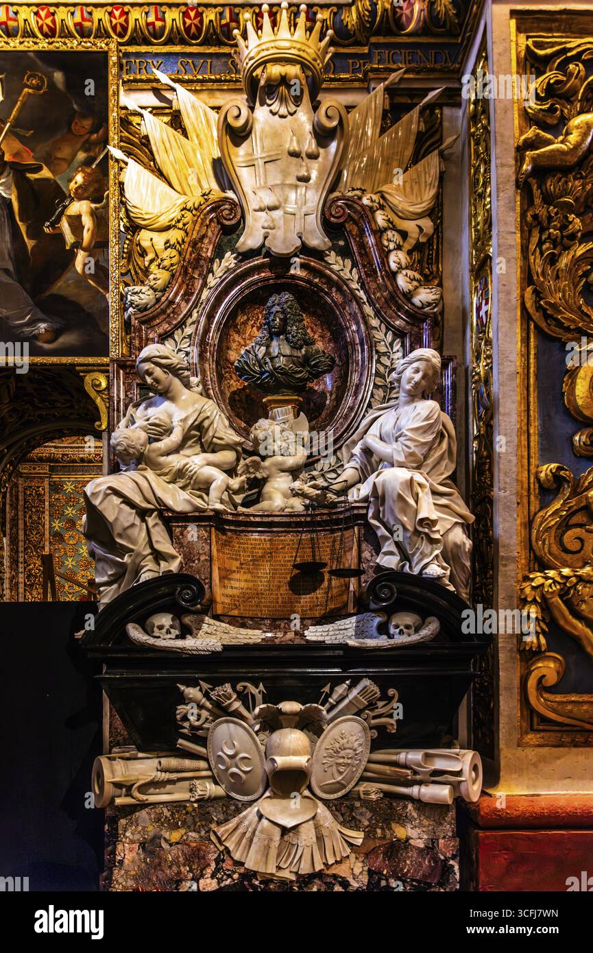 Chapel of the Tongue of Aragon with the tomb of Ramon Perellos y Roccaful, St John's Co ...