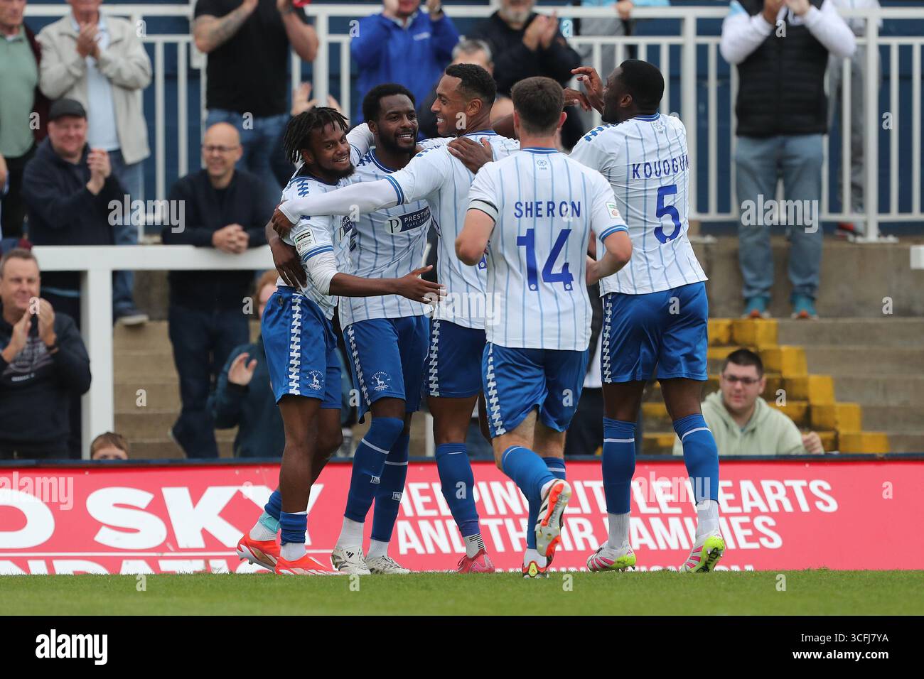 Hartlepool United's Cameron John celebrates with his team mates after ...