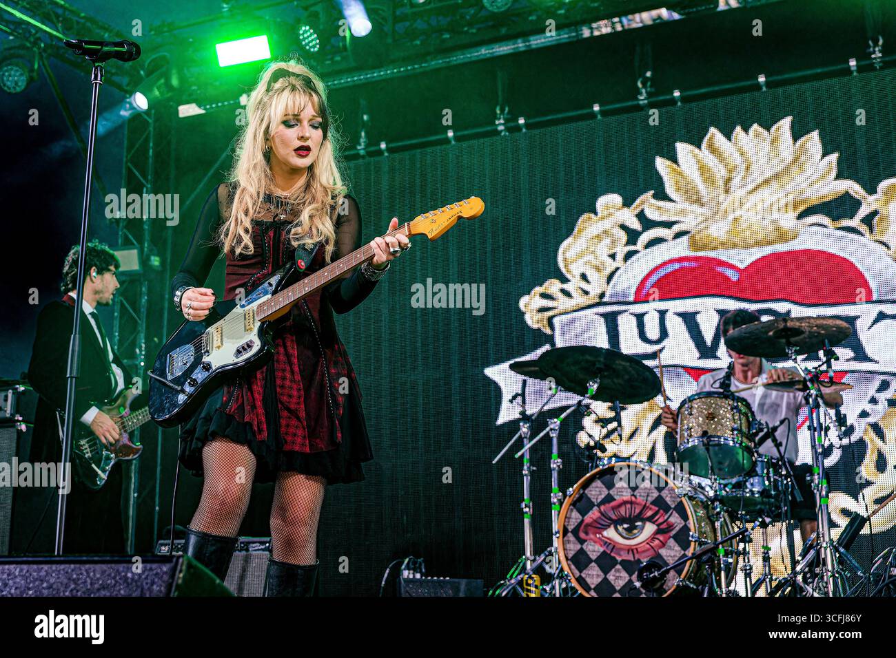 August 22, 2025, Leeds: Luvcat (AKA Sophie Morgan) and her band ...