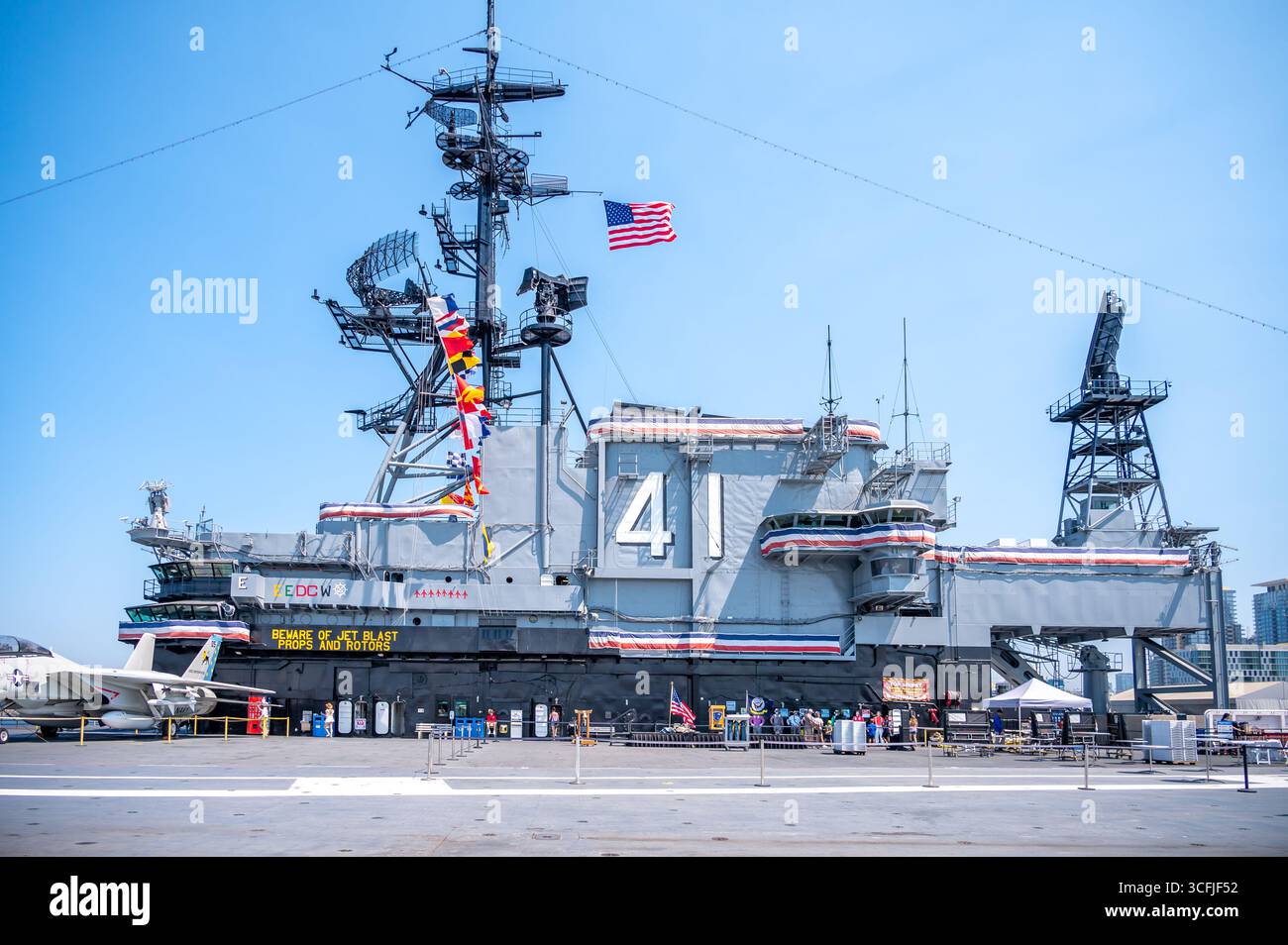 San Diego, California - August 7, 2025: Tower and bridge on the deck of ...