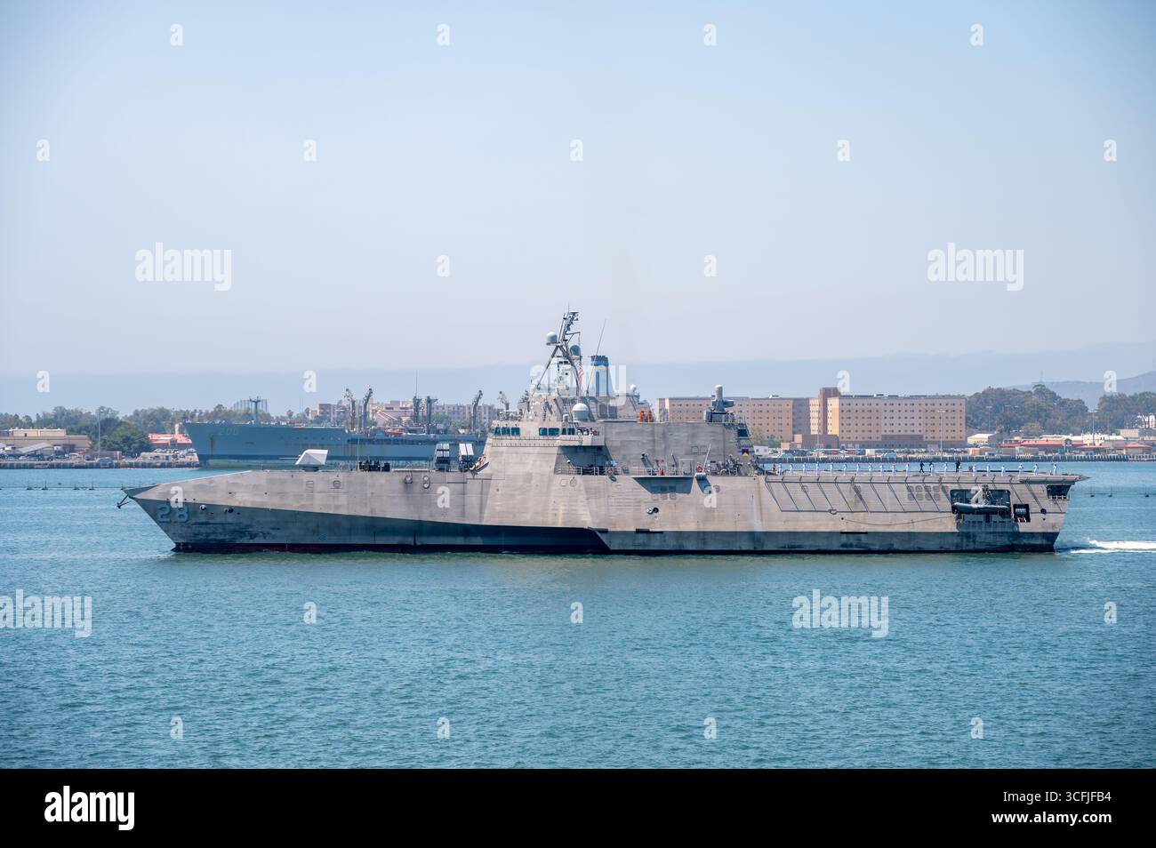 San Diego, California - August 6, 2025: USS Savannah (LCS-28) is an ...