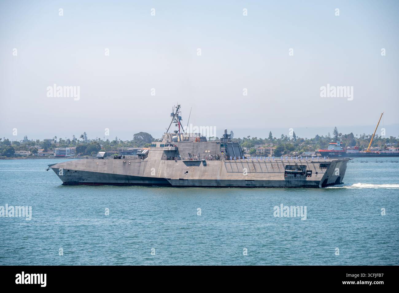San Diego, California - August 6, 2025: USS Savannah (LCS-28) is an ...