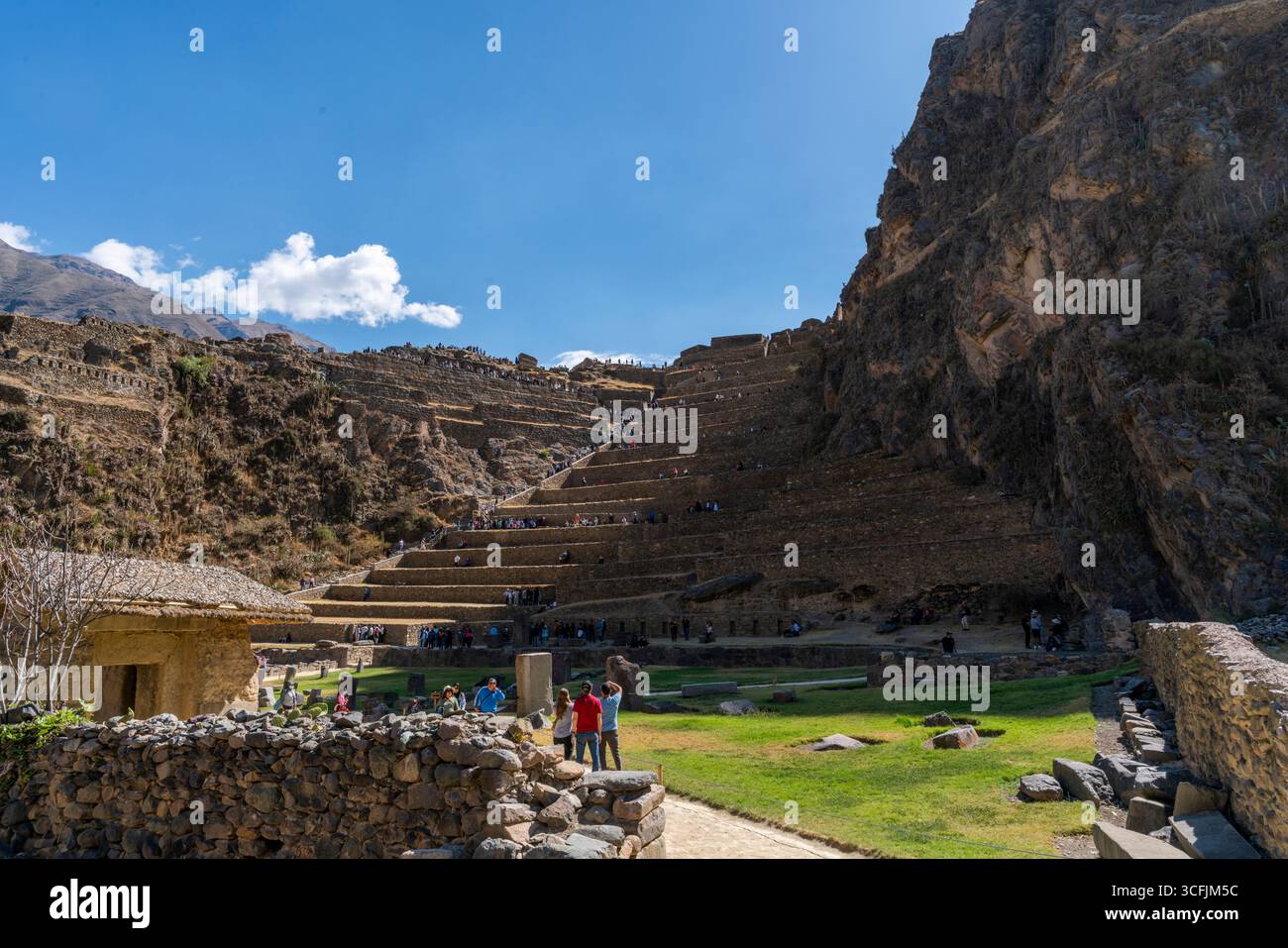 Ollantaytambo terraces in Cusco, Peru. Ancient Inca archaeological site ...