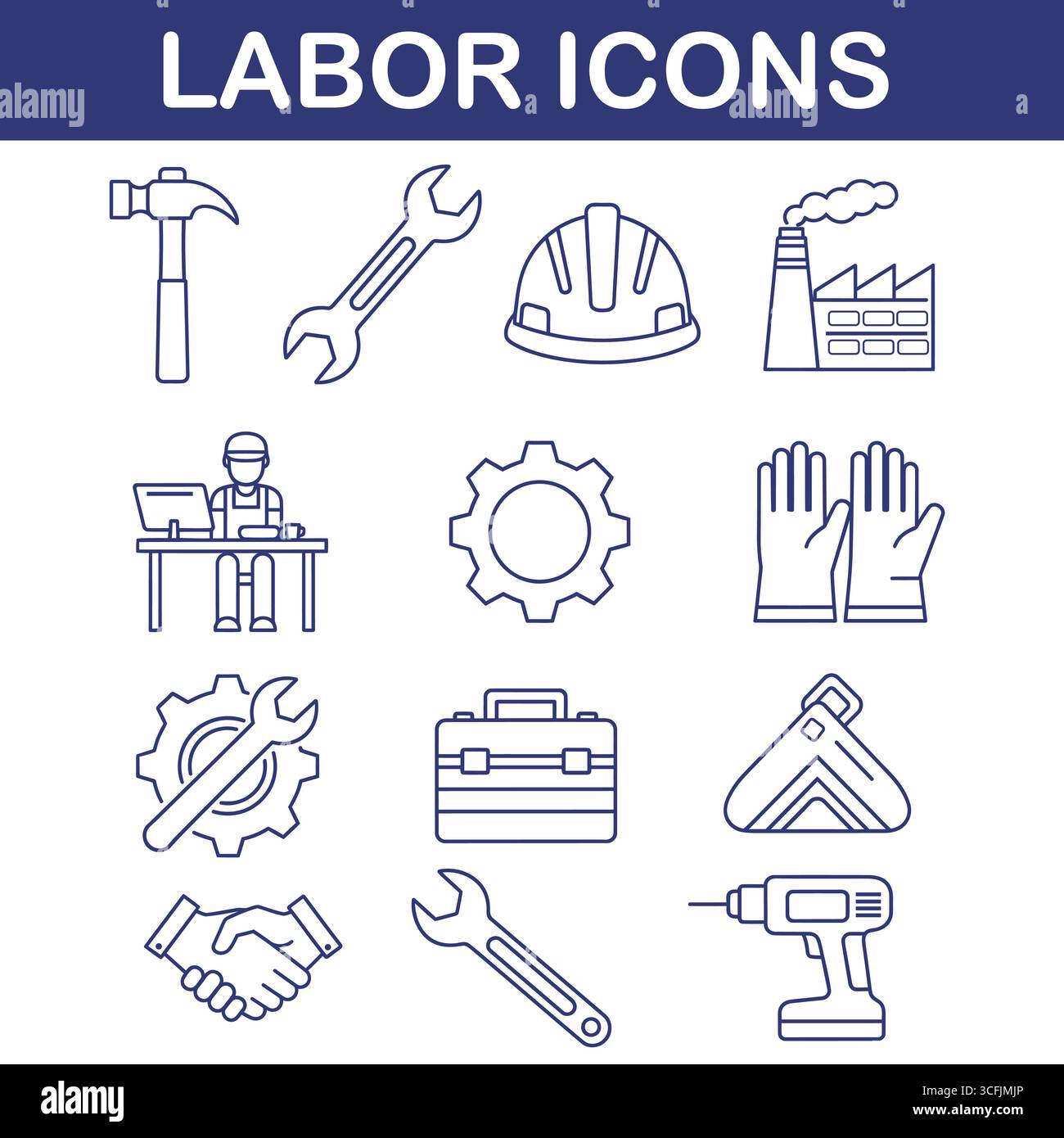 Worker features Stock Vector Images - Alamy