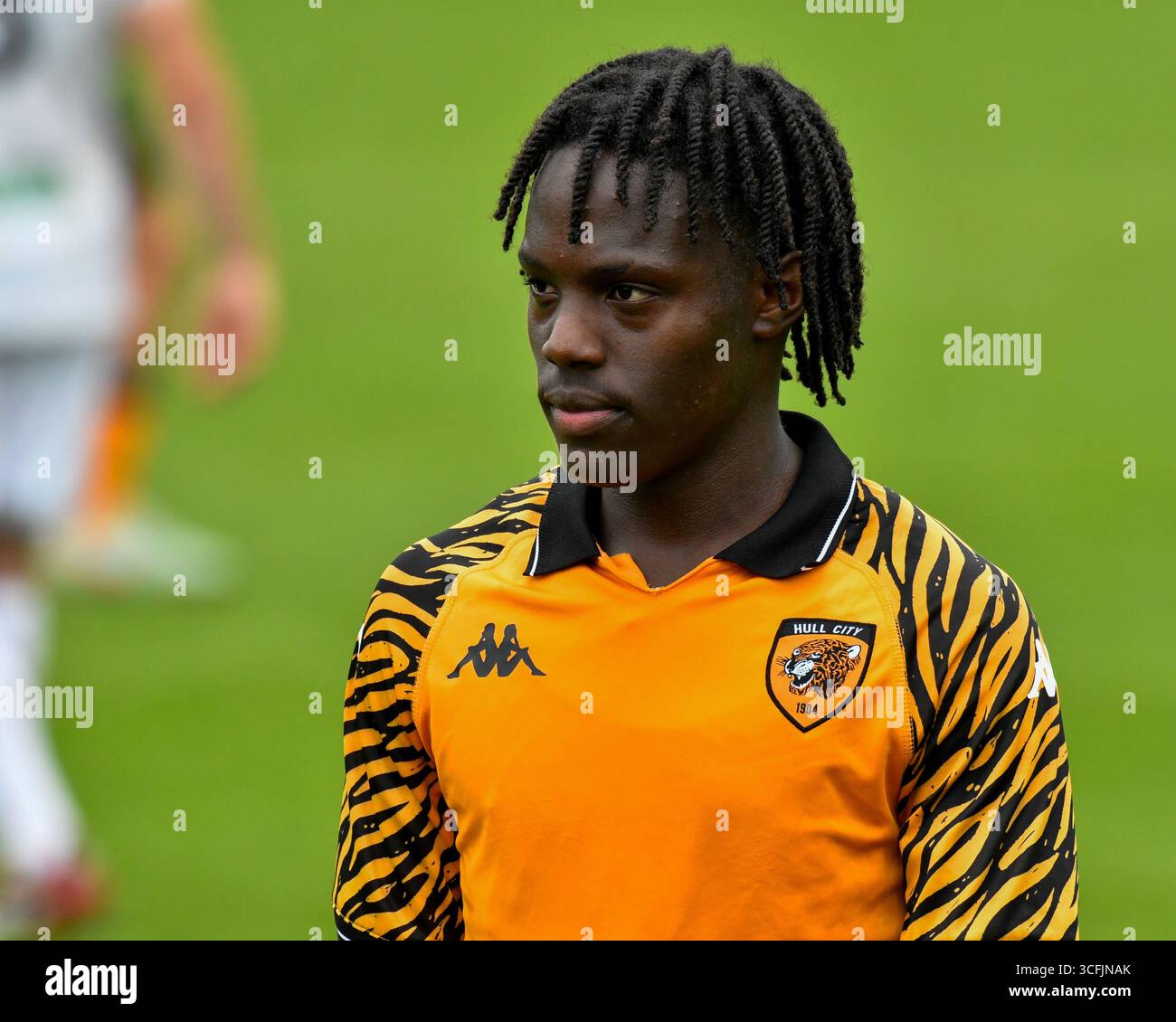 Landore, Swansea, Wales. 23 August 2025. Jack Topley of Hull City ...