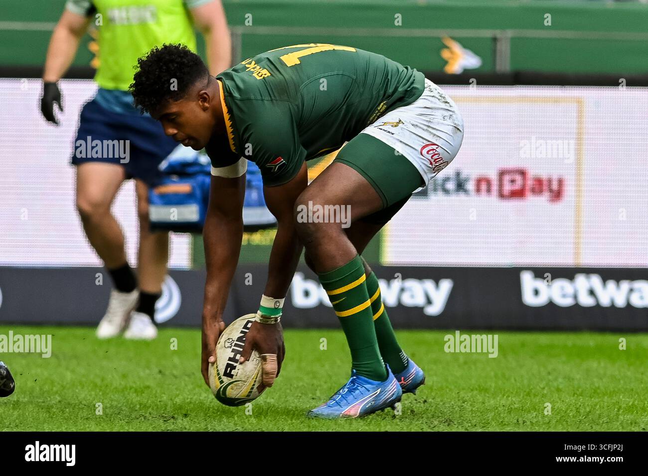 Canan Moodie of South Africa scores a try during The Rugby Championship ...
