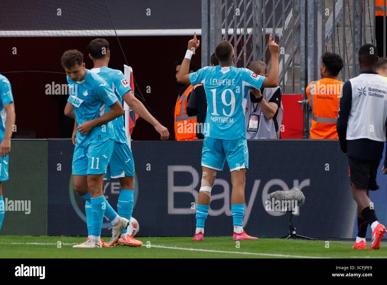 Tim Lemperle of Hoffenheim celebrates after scoring his team's first ...