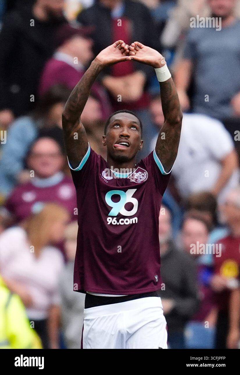 Burnley's Jaidon Anthony celebrates scoring their side's second goal of ...