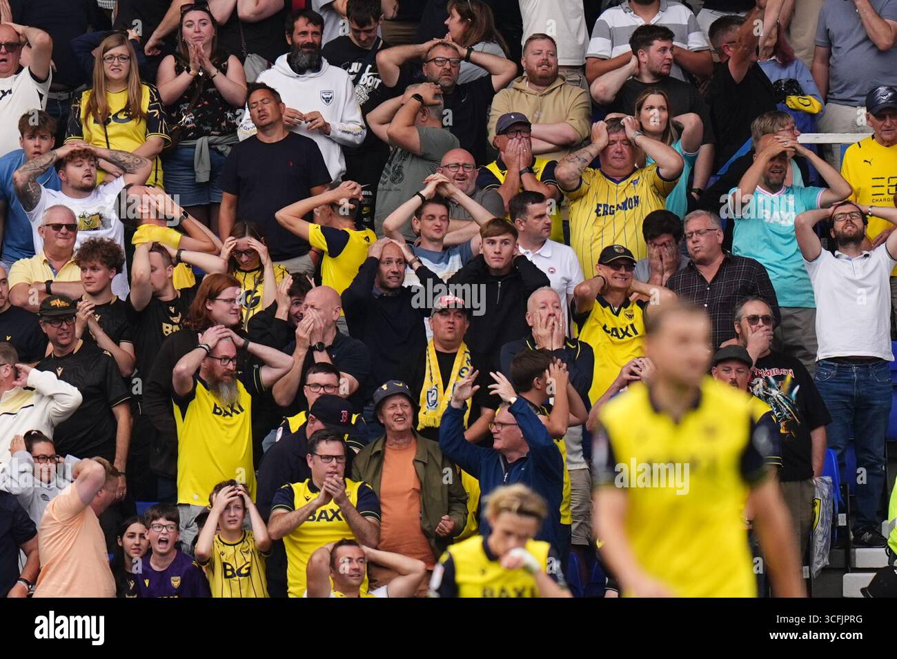 Oxford United fans react during the Sky Bet Championship match at St ...