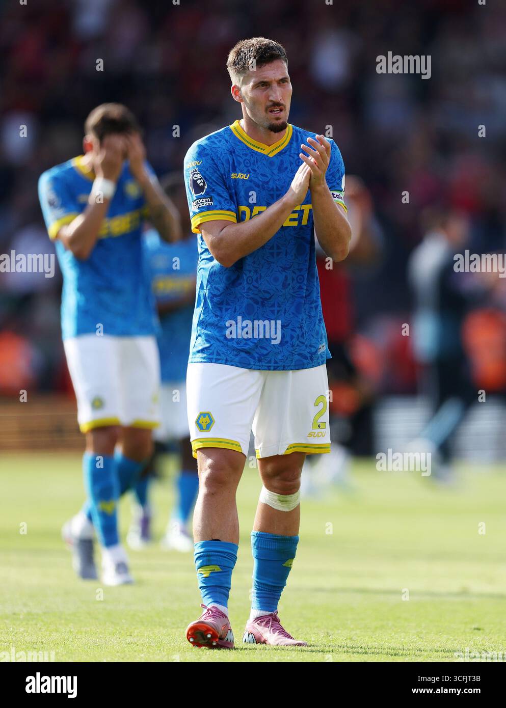 Wolverhampton Wanderers' Matt Doherty applauds fans after the Premier ...