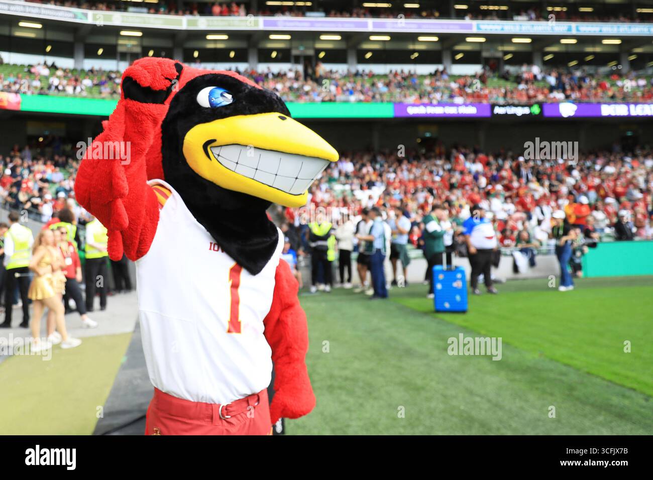 Iowa mascot cheers ahead of an NCAA college football game between Iowa ...