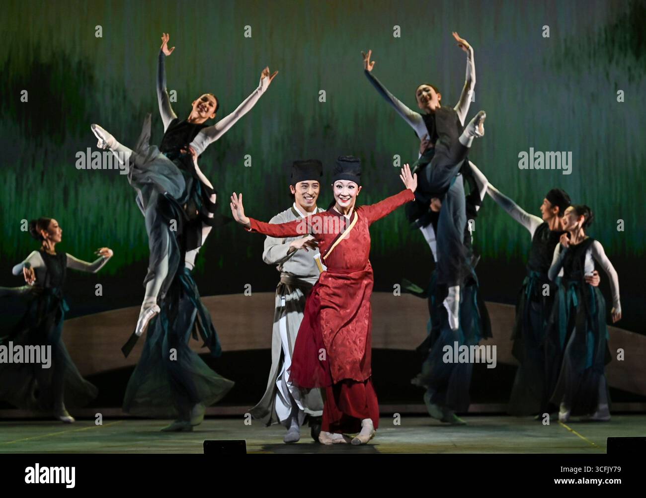 Hong Kong Ballet dancers Ma Renjie, left, and Xuan Cheng participate in ...