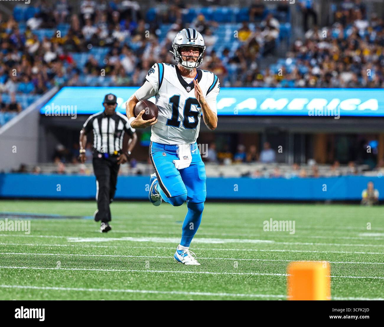 August 21, 2025: Panthers quarterback Jack Plummer (16) runs with the ...