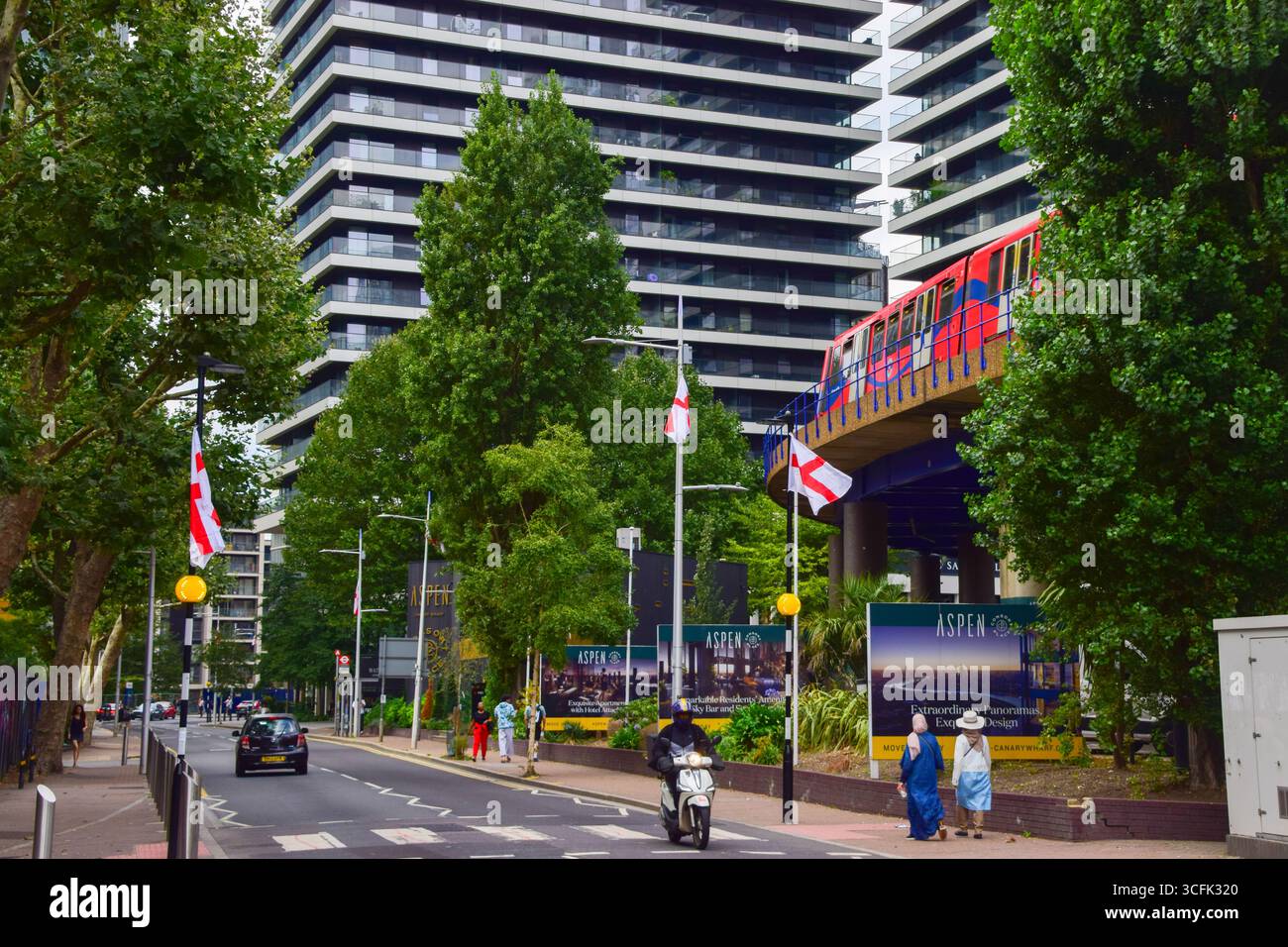 London, UK. 23rd August 2025. Flags of England, the St George's Cross ...