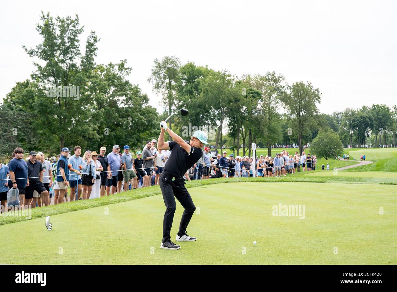 Carlos Ortiz of Torque GC hits his shot from the 14th tee during the ...