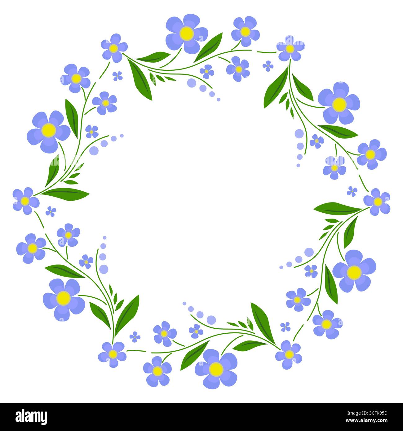 Mandala of flowers in folk style. Flower wreath on white background ...
