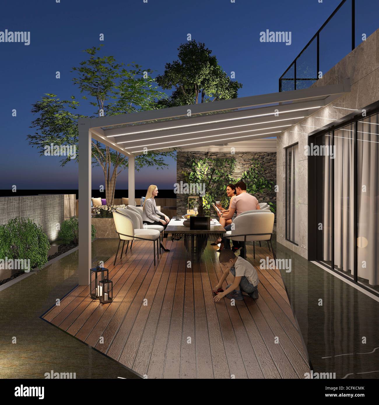 View facade terrace building hi-res stock photography and images - Alamy